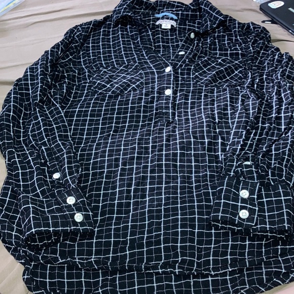 Merona | Tops | Medina Black And White Long Sleeve Top | Poshmark